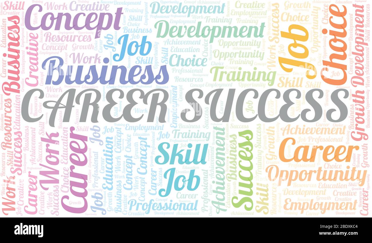 Career Success typography vector word cloud. Wordcloud collage made ...