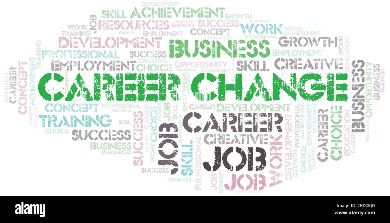 Career Change typography vector word cloud. Wordcloud collage made with ...