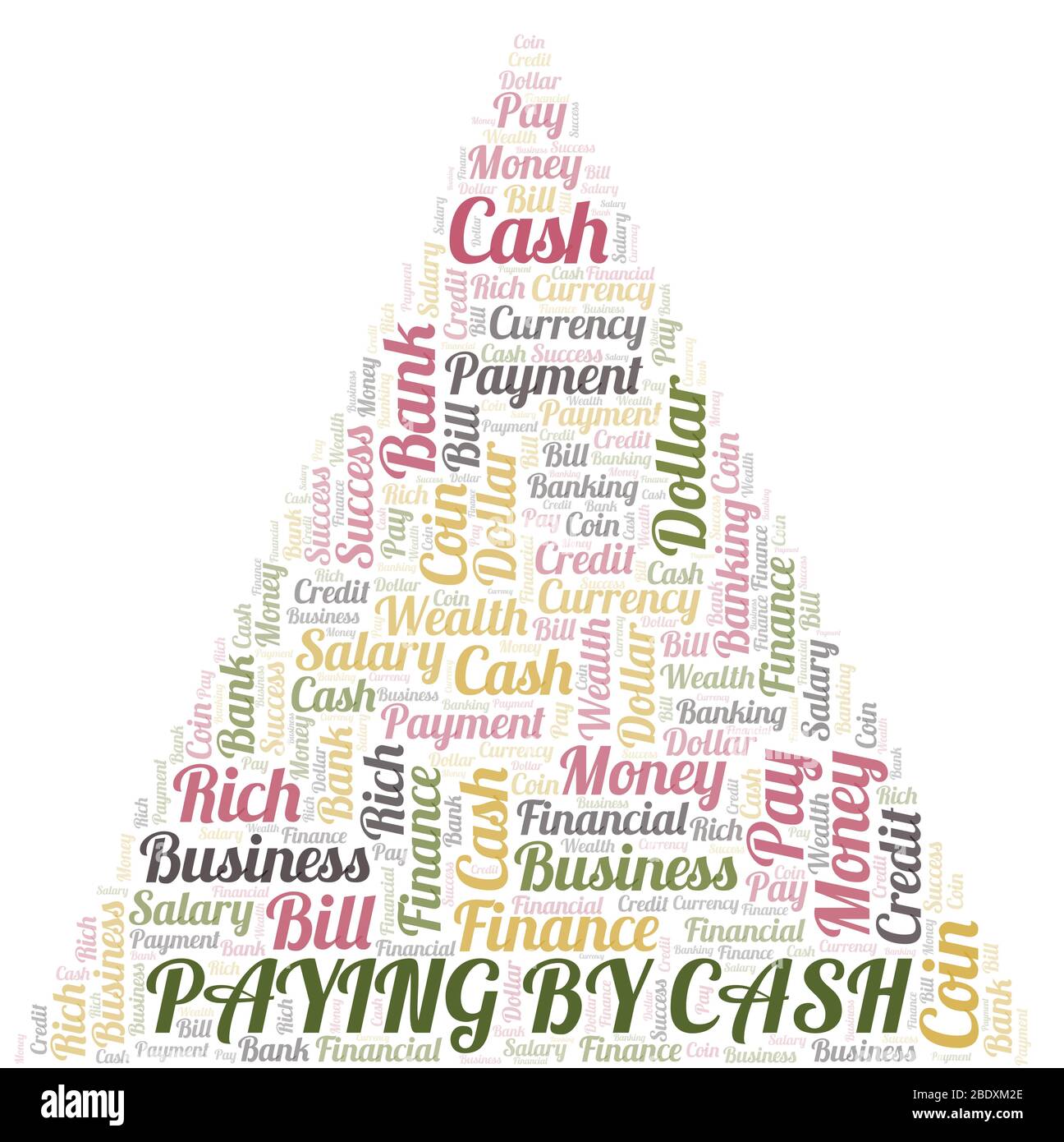 Paying By Cash typography vector word cloud. Wordcloud collage made ...