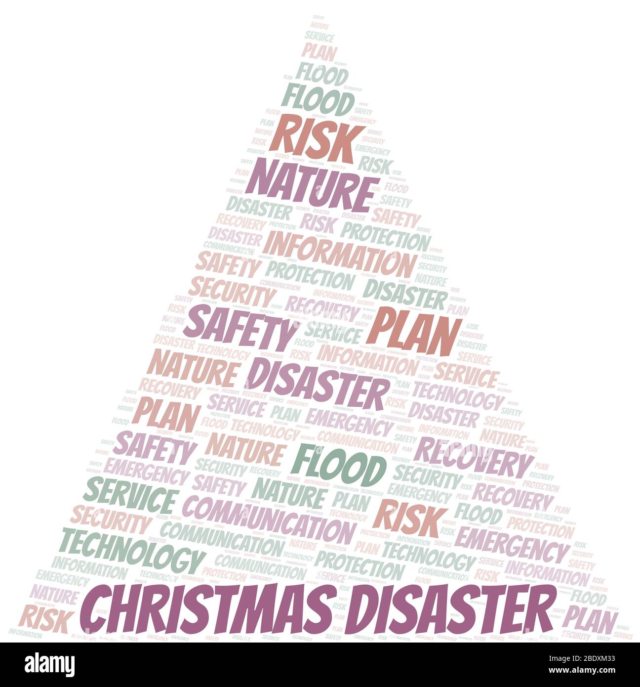 Christmas Disaster typography vector word cloud. Wordcloud collage made ...