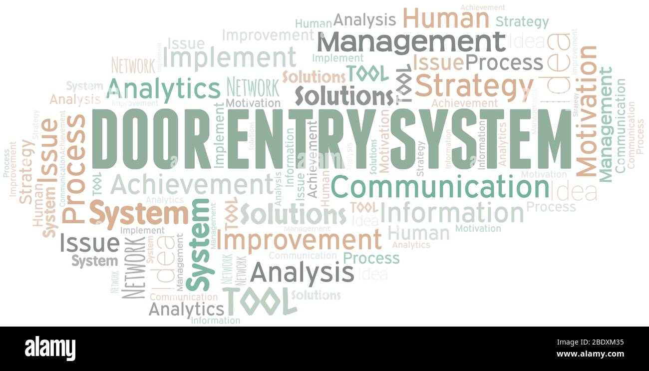 Door Entry System typography vector word cloud. Wordcloud collage made ...