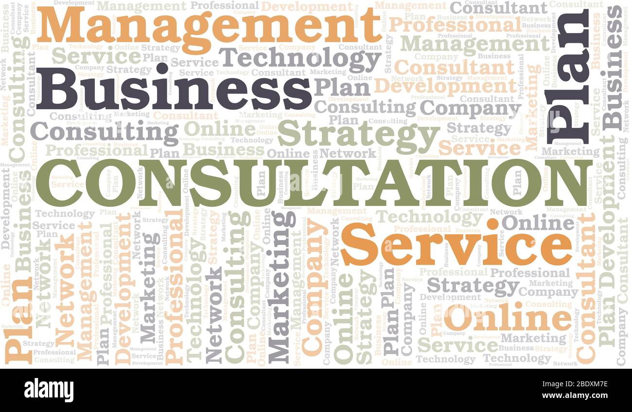 Consultation typography vector word cloud. Wordcloud collage made with ...