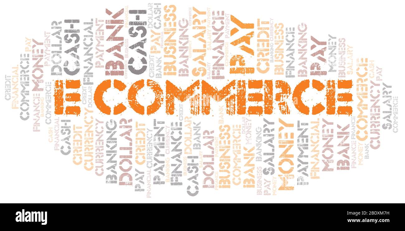 E Commerce typography vector word cloud. Wordcloud collage made with ...