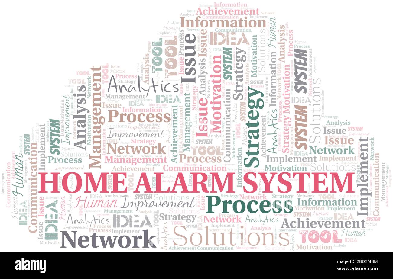 Home Alarm System typography vector word cloud. Wordcloud collage made ...