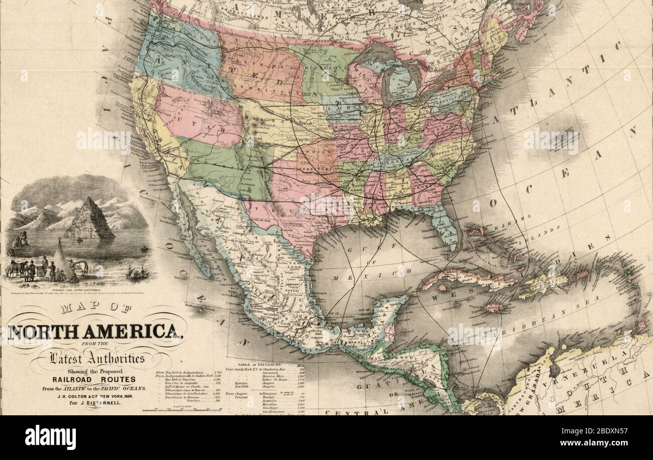 Transcontinental railroad usa map hi-res stock photography and images - Alamy