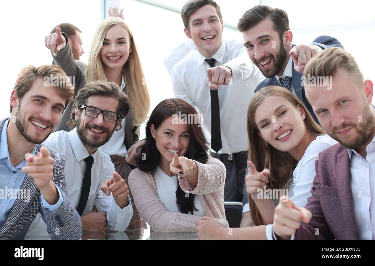 successful business team is pointing at you Stock Photo - Alamy