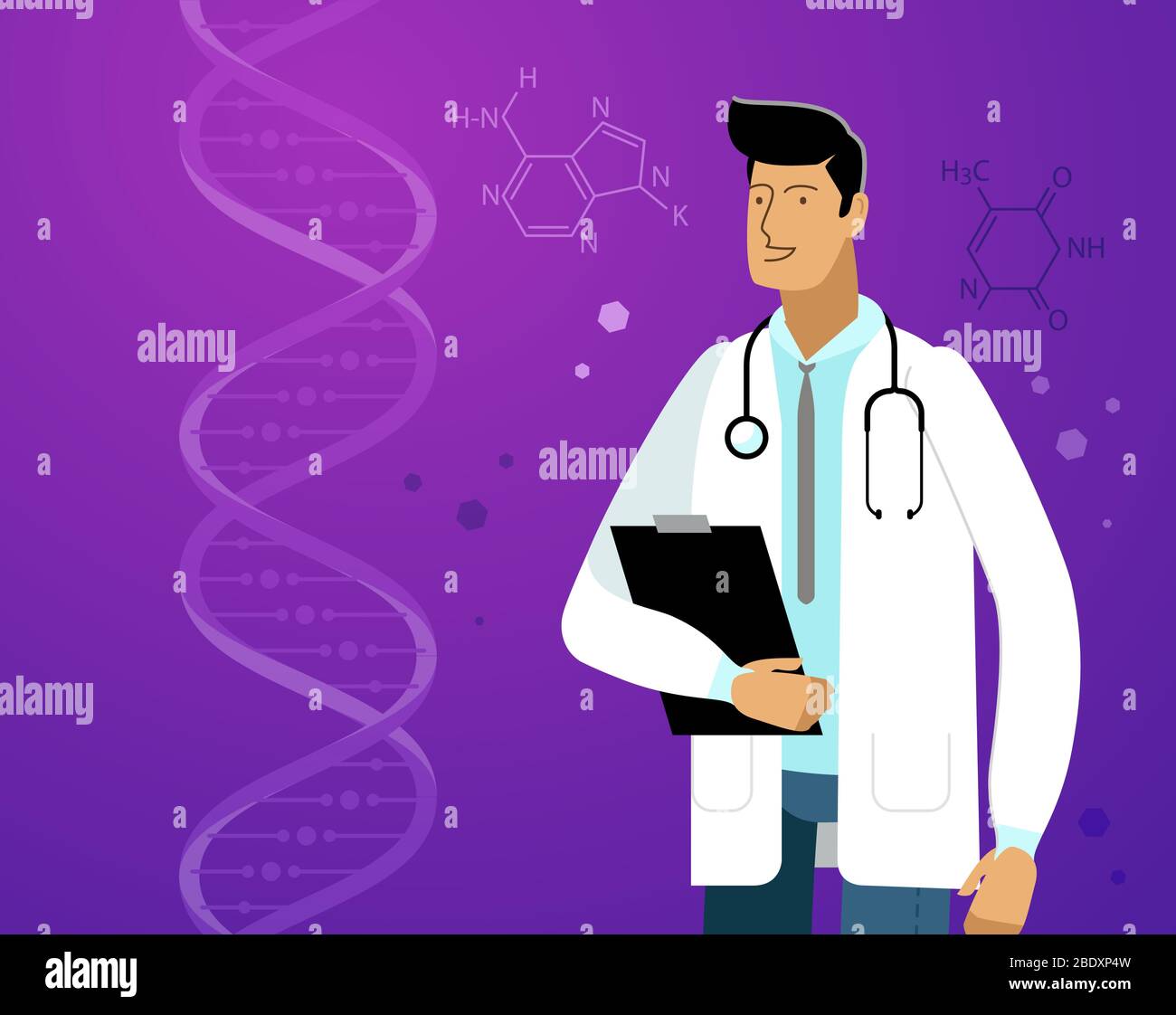 Male doctor analyzing scientific Stock Vector Images - Alamy