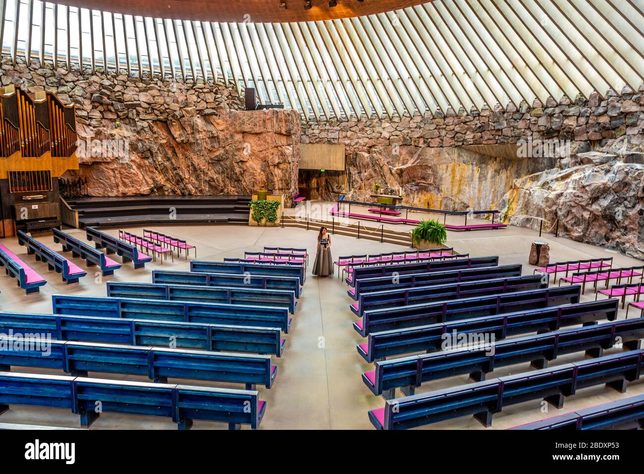 Interior of Temppeliaukion Church (known also as Rock Church) in ...