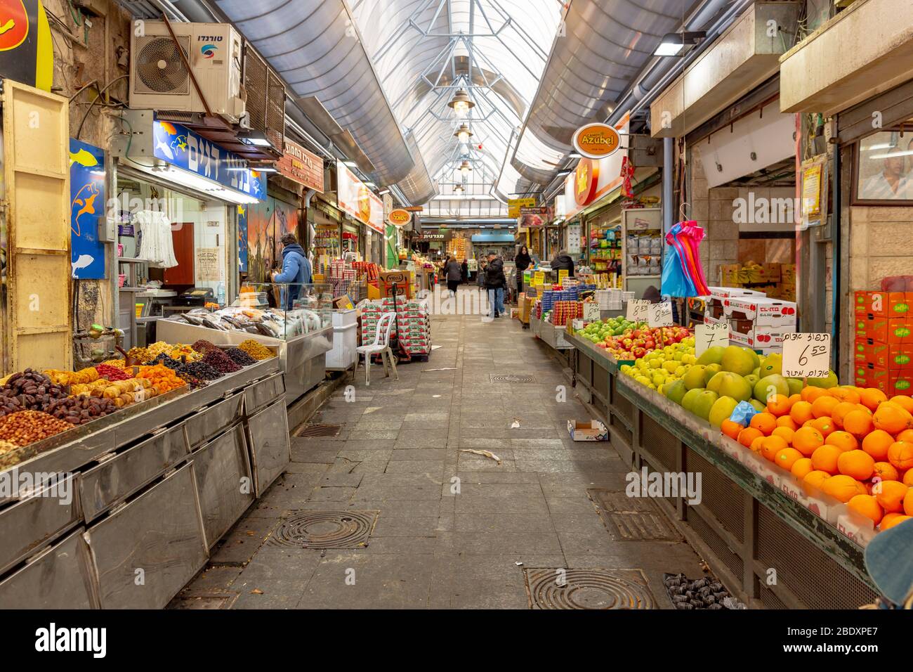 Street market at Mahane Yehuda ,famous market in Jerusalem , Israel ...