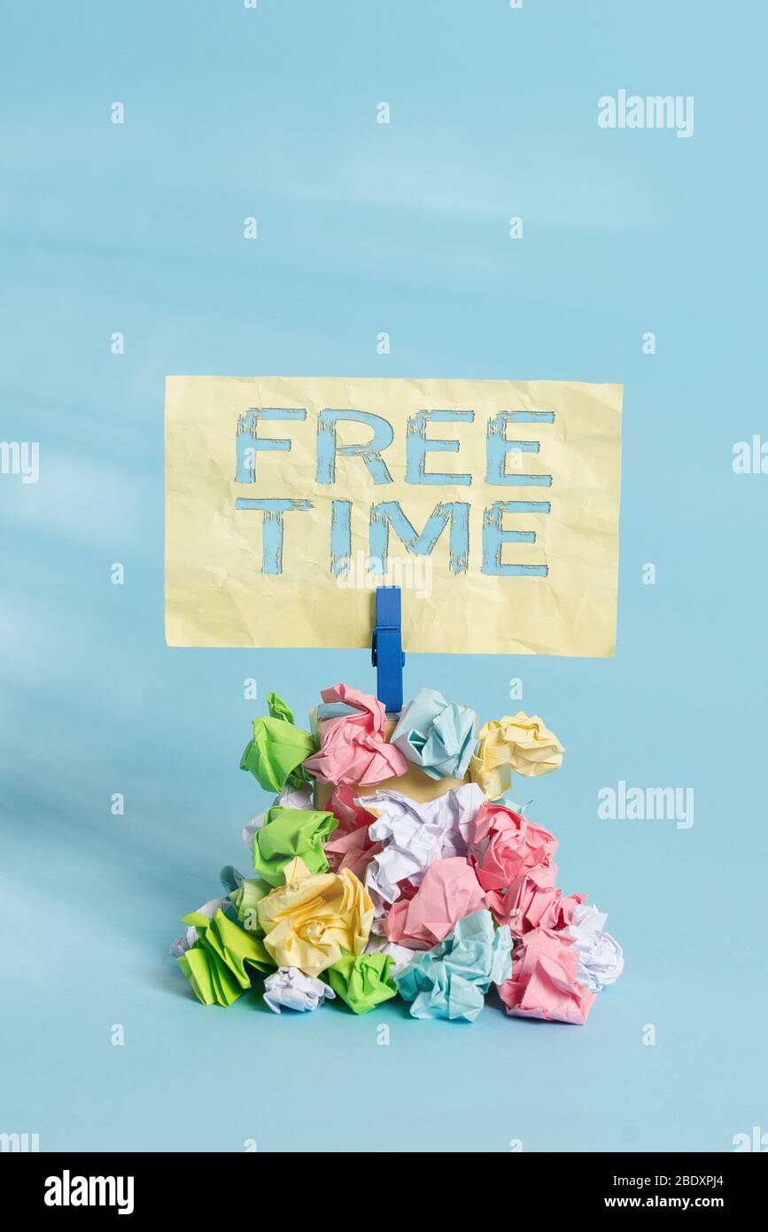 Handwriting text writing Free Time. Conceptual photo time available for ...