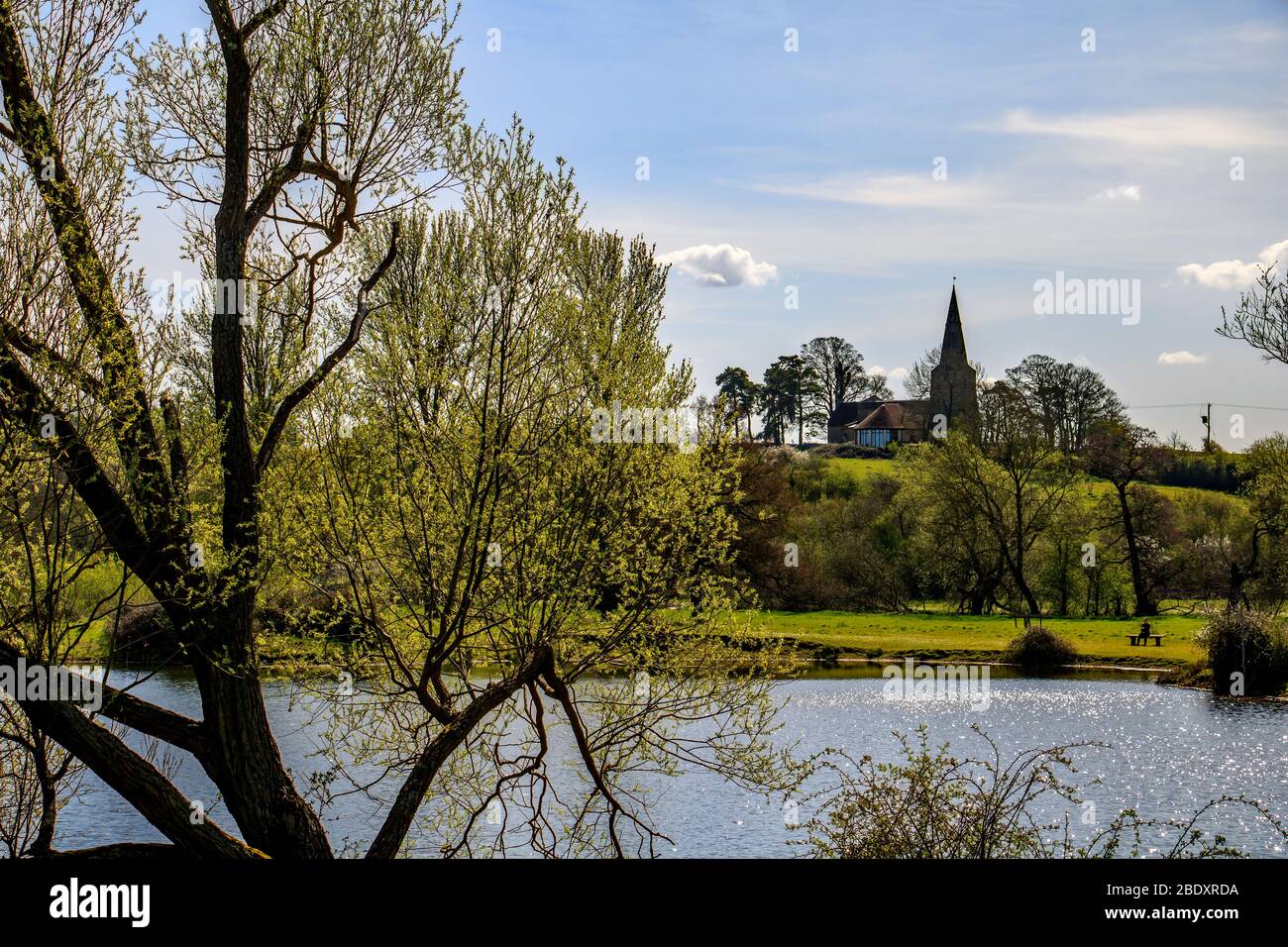 View across the water meadows to the Chellington Centre in St Nicholas ...