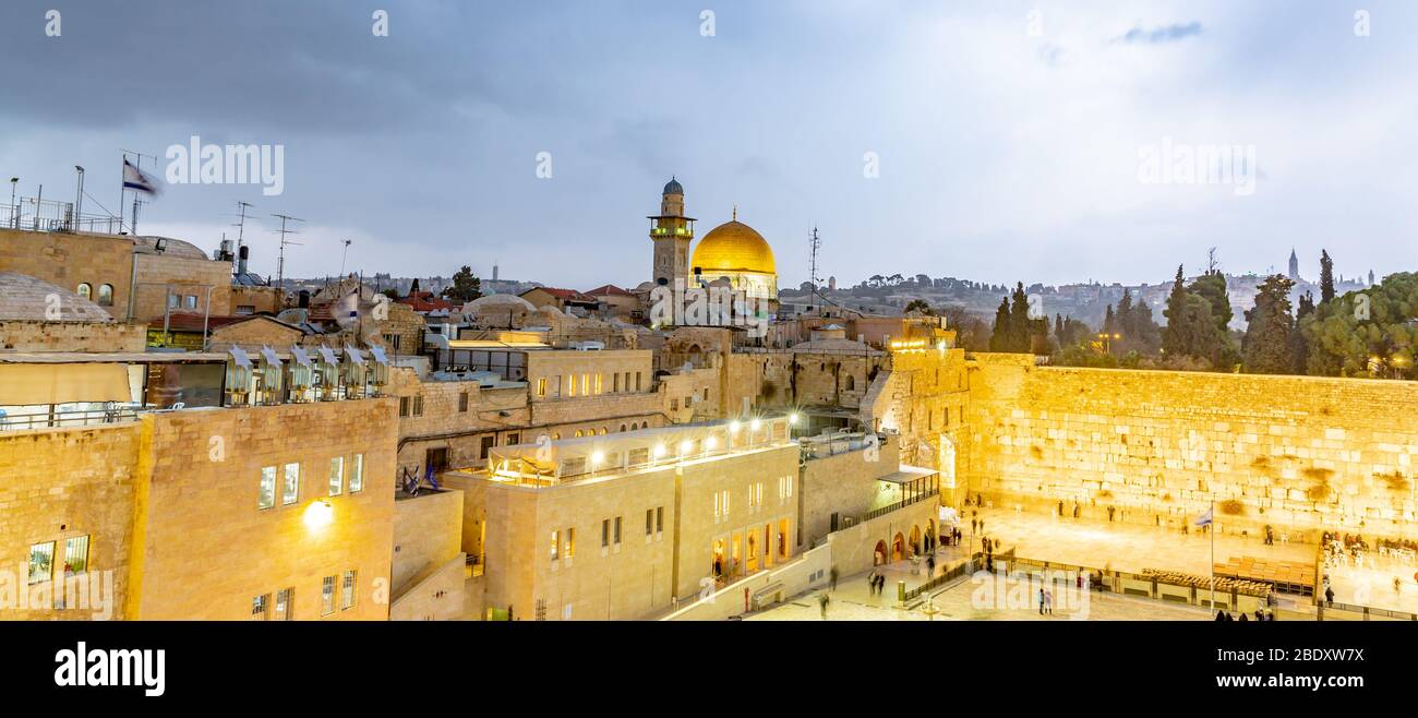 View old city of jerusalem the dome of the rock hi-res stock ...