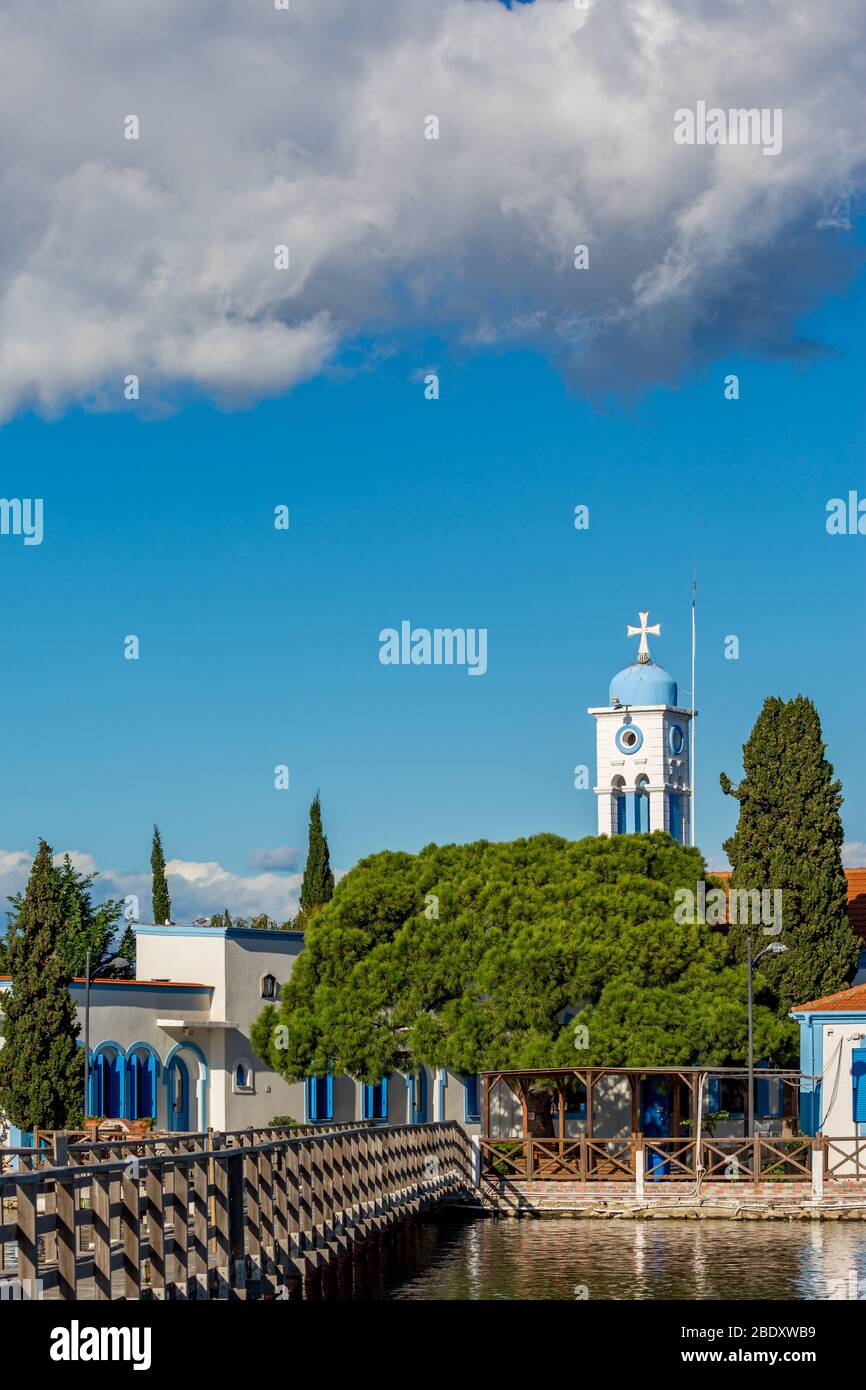The beautiful monastery of St. Nicholas built on Lake Vistonida, Porto ...