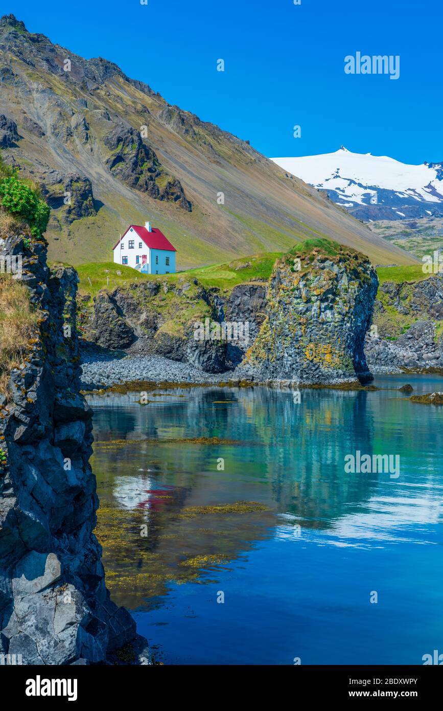 Port Arnarstapi, Arnarstapi, Snaefellsnes Peninsula, Iceland Stock ...