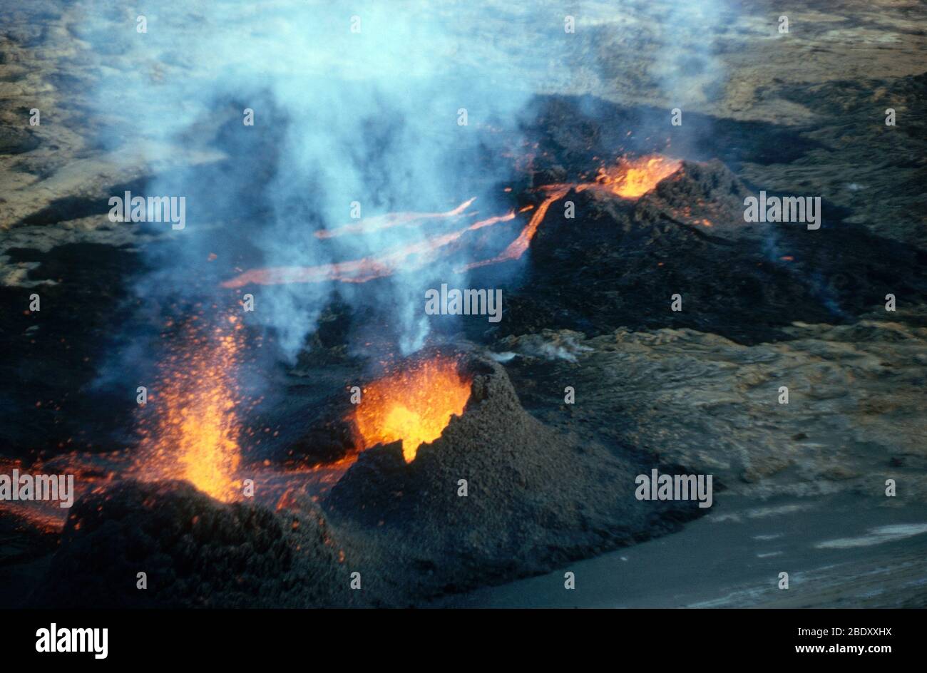 Eruption on Surtsey, a volcanic island in the small archipelago of ...