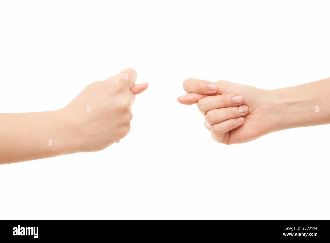 Two women arms, hand gesture Stock Photo - Alamy