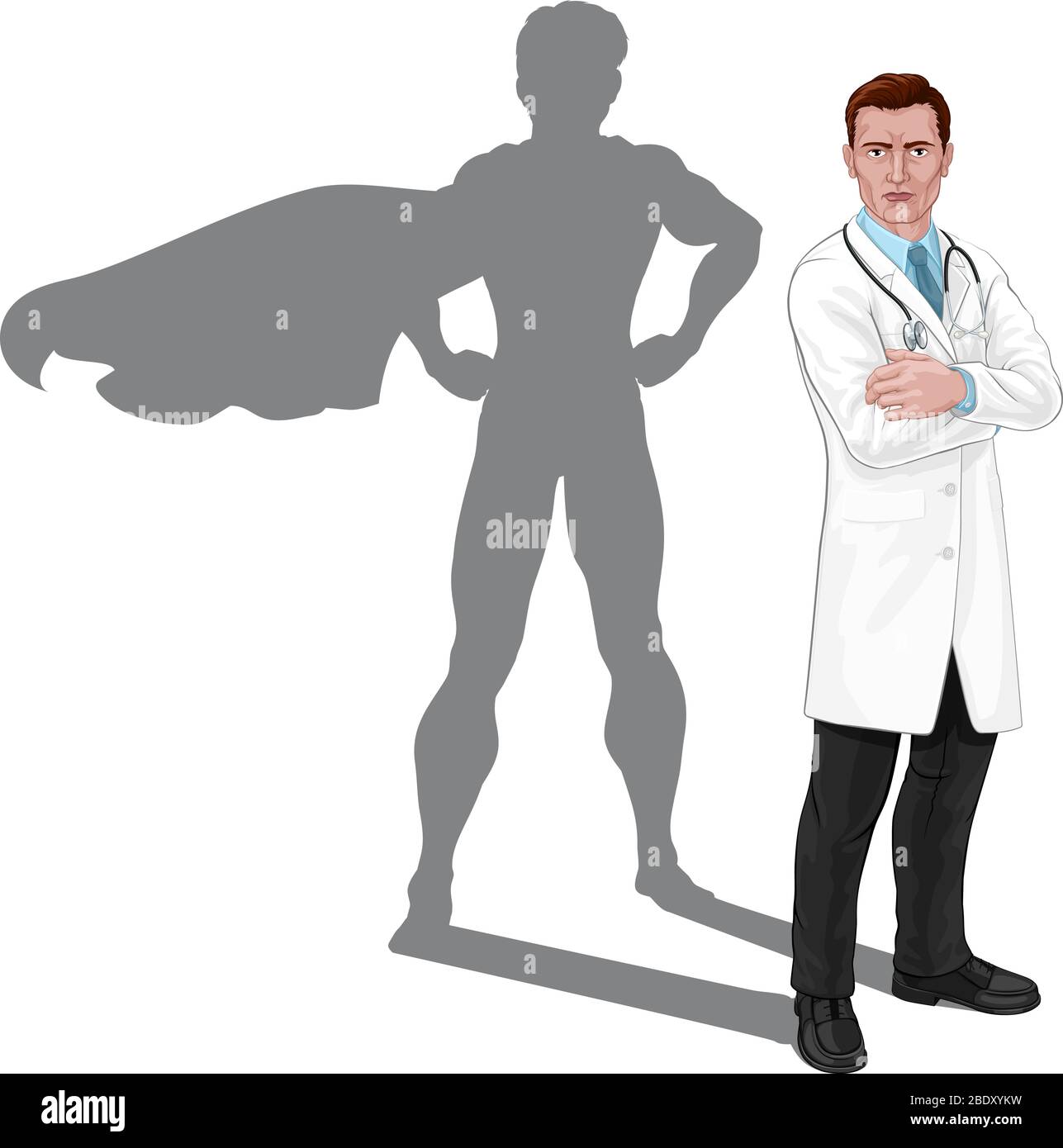 Superhero Shadow Super Hero Doctor Concept Stock Vector Image & Art - Alamy