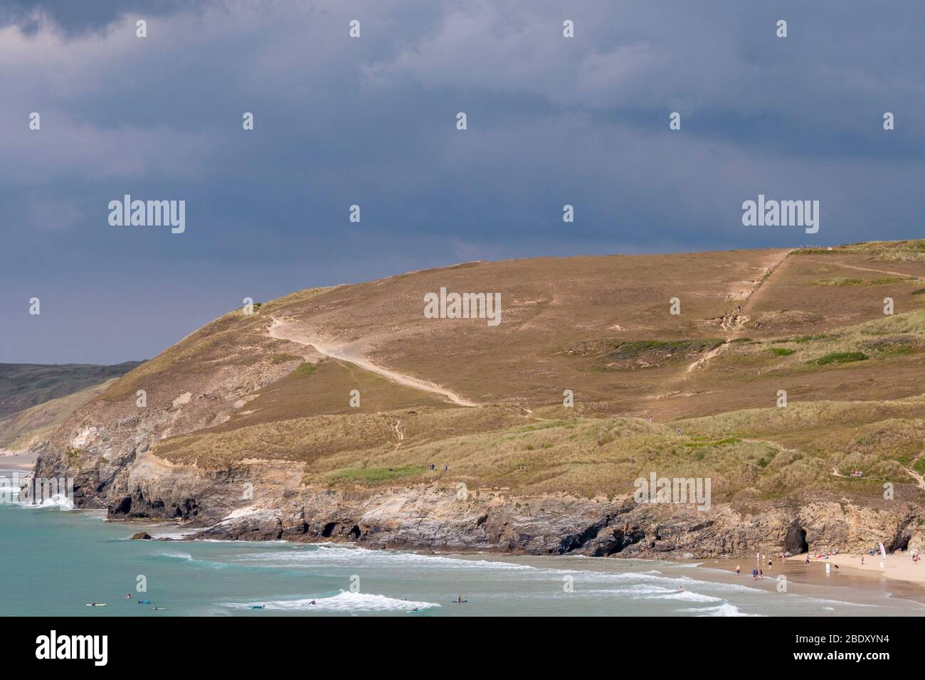 The dunes behind the south end of Perran Beach at hide tide - Perran ...