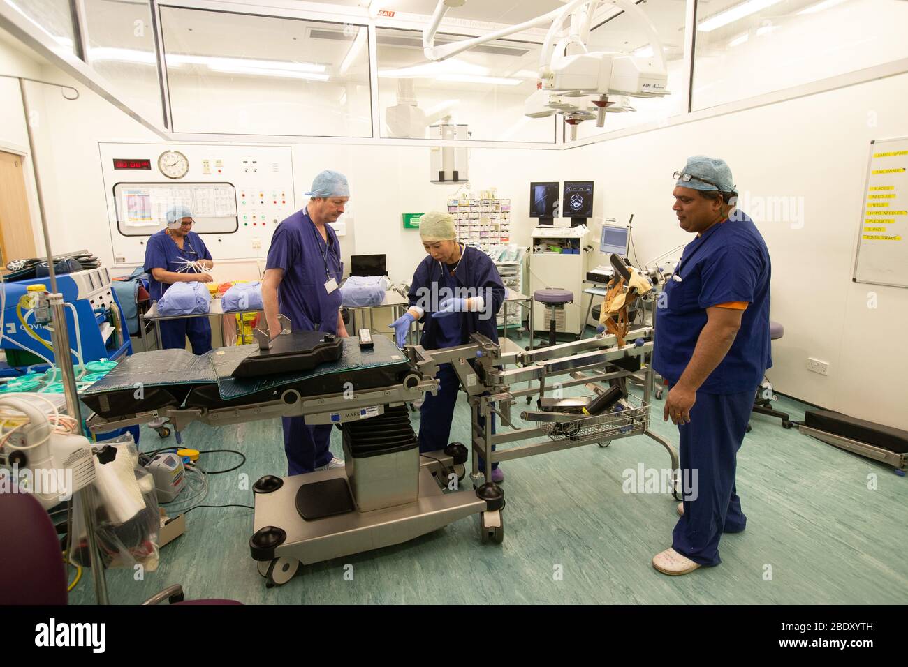 Nurses and Theatre technicians check equipment and prepare the Hospital ...