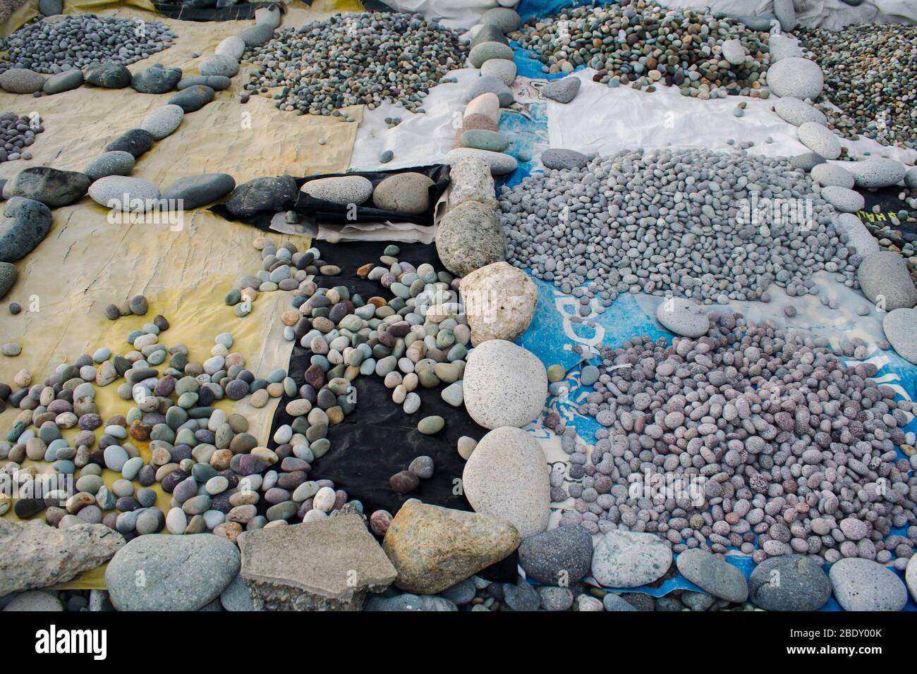 Pebble stones grouped together based on types and classification ...