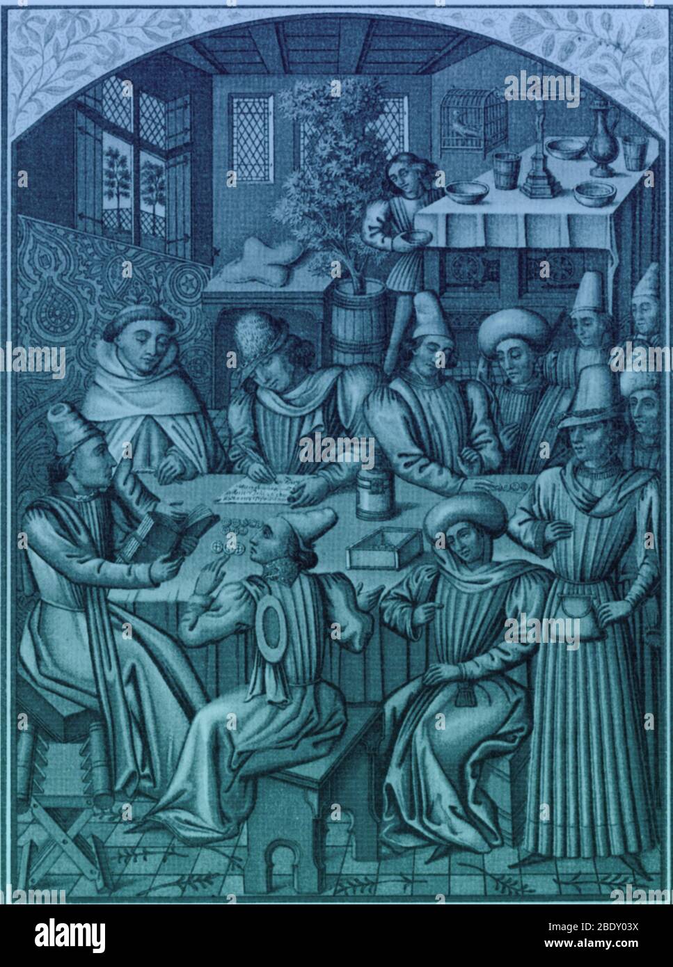 Medieval Accountants, 1466 Stock Photo - Alamy