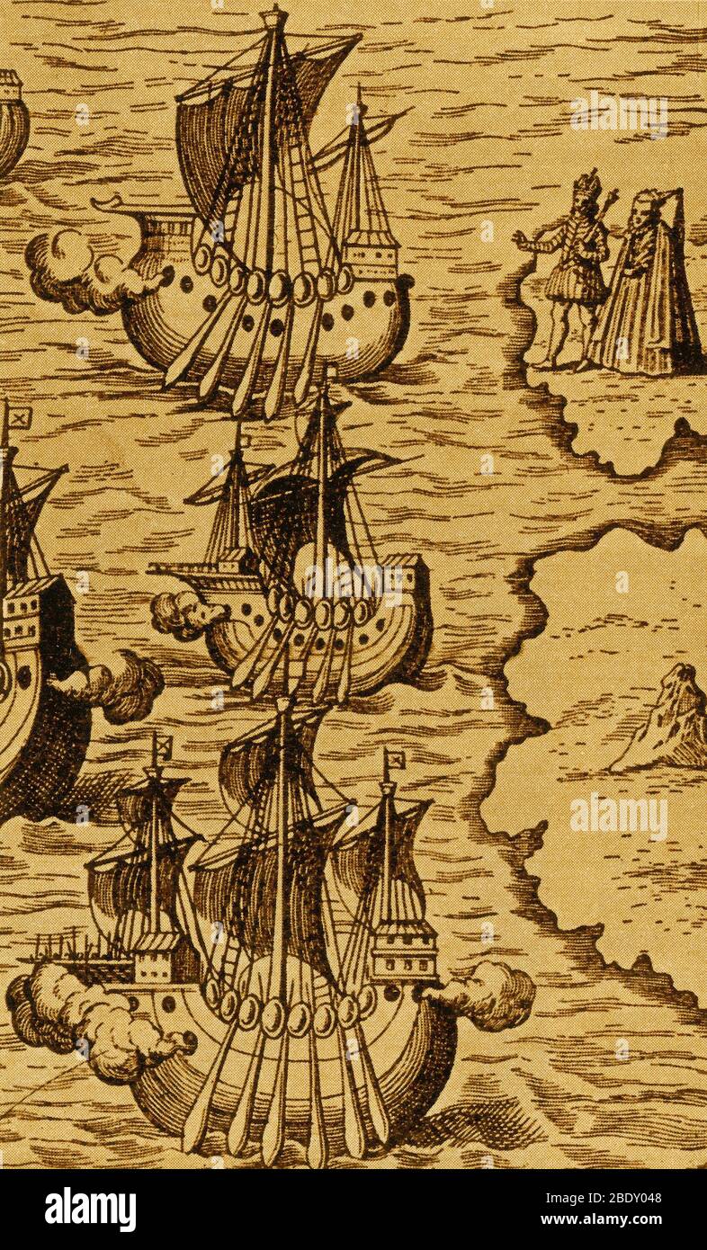 Inside A Caravel Ship 1400