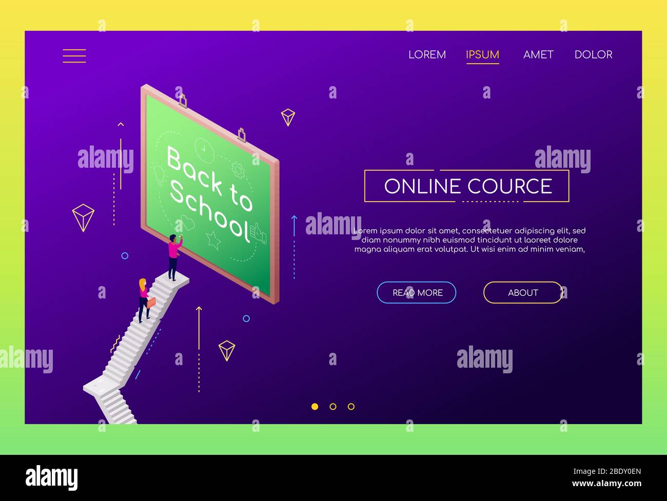 Online course - modern isometric vector web banner Stock Vector Image ...