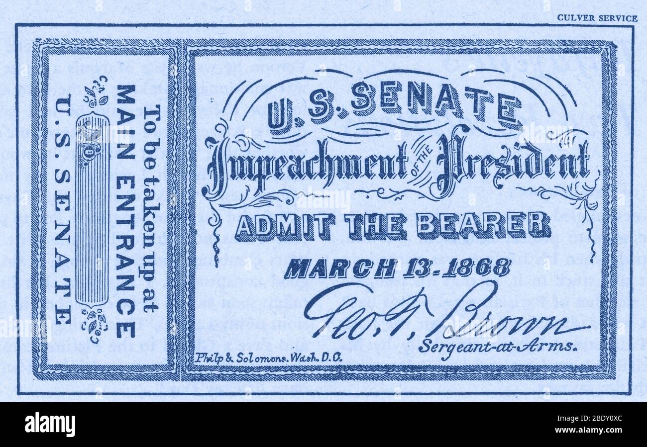 Impeachment Ticket, 1868 Stock Photo - Alamy
