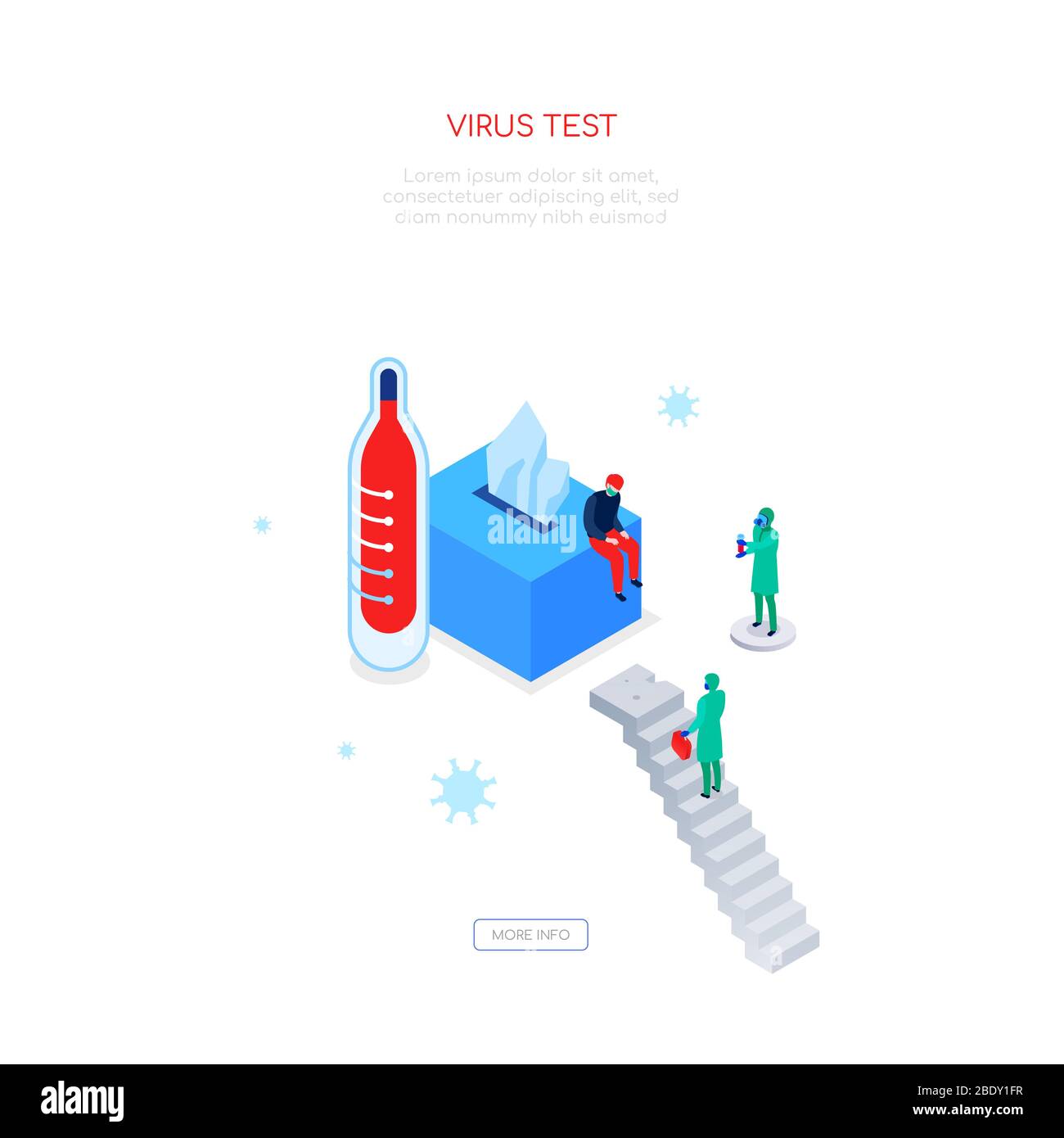 Virus test - modern colorful isometric web banner Stock Vector Image ...