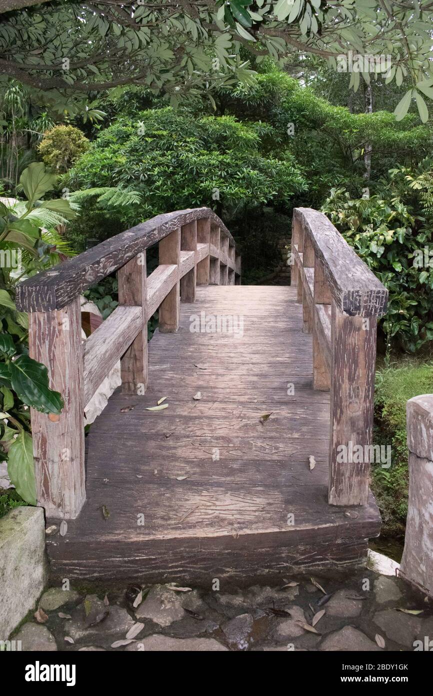 A small wooden bridge for a river crossing Stock Photo - Alamy