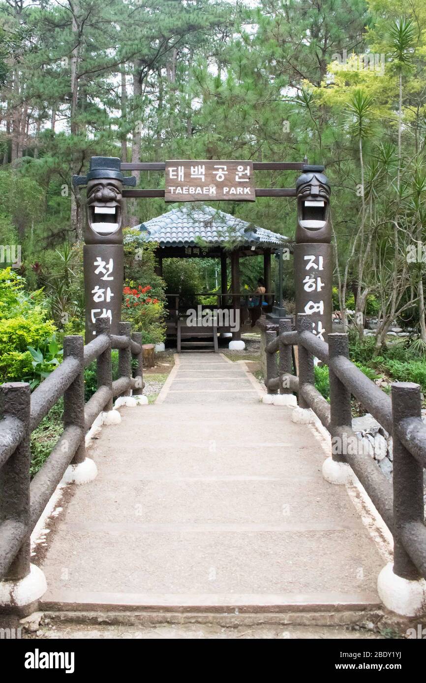June 5, 2019-Baguio City Philippines: A bridge leading to the entrance ...
