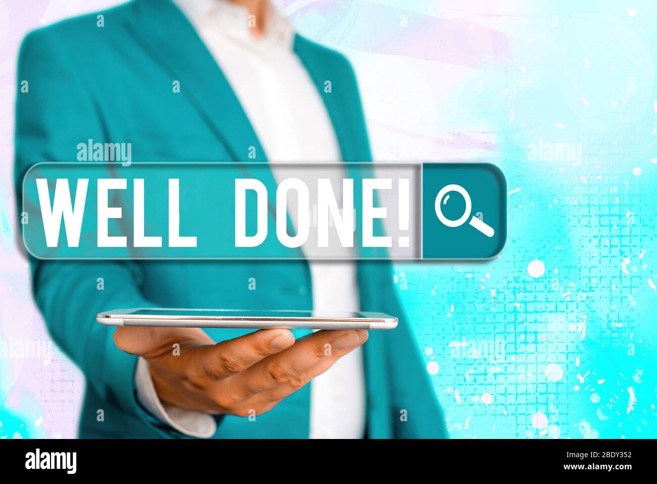 Text sign showing Well Done. Business photo showcasing used praising ...