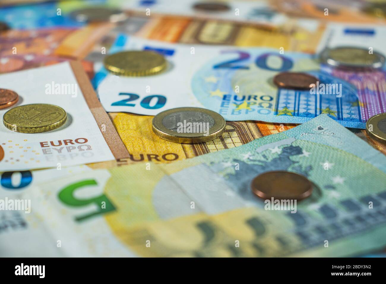 Euro money, euro cash background with coins, Money Banknotes Stock ...