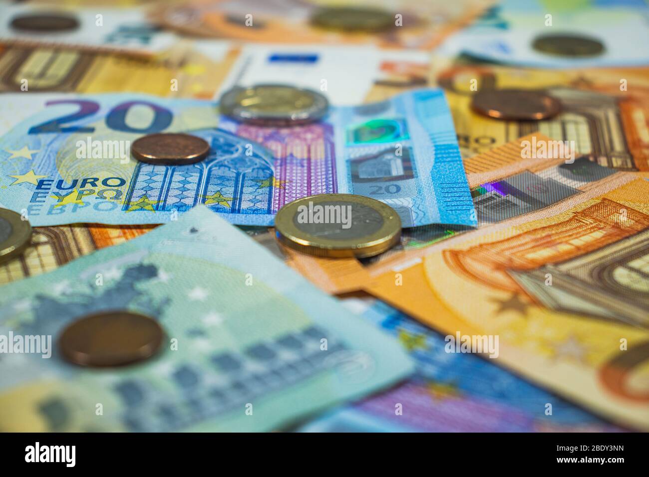 Euro money, euro cash background with coins, Money Banknotes Stock ...