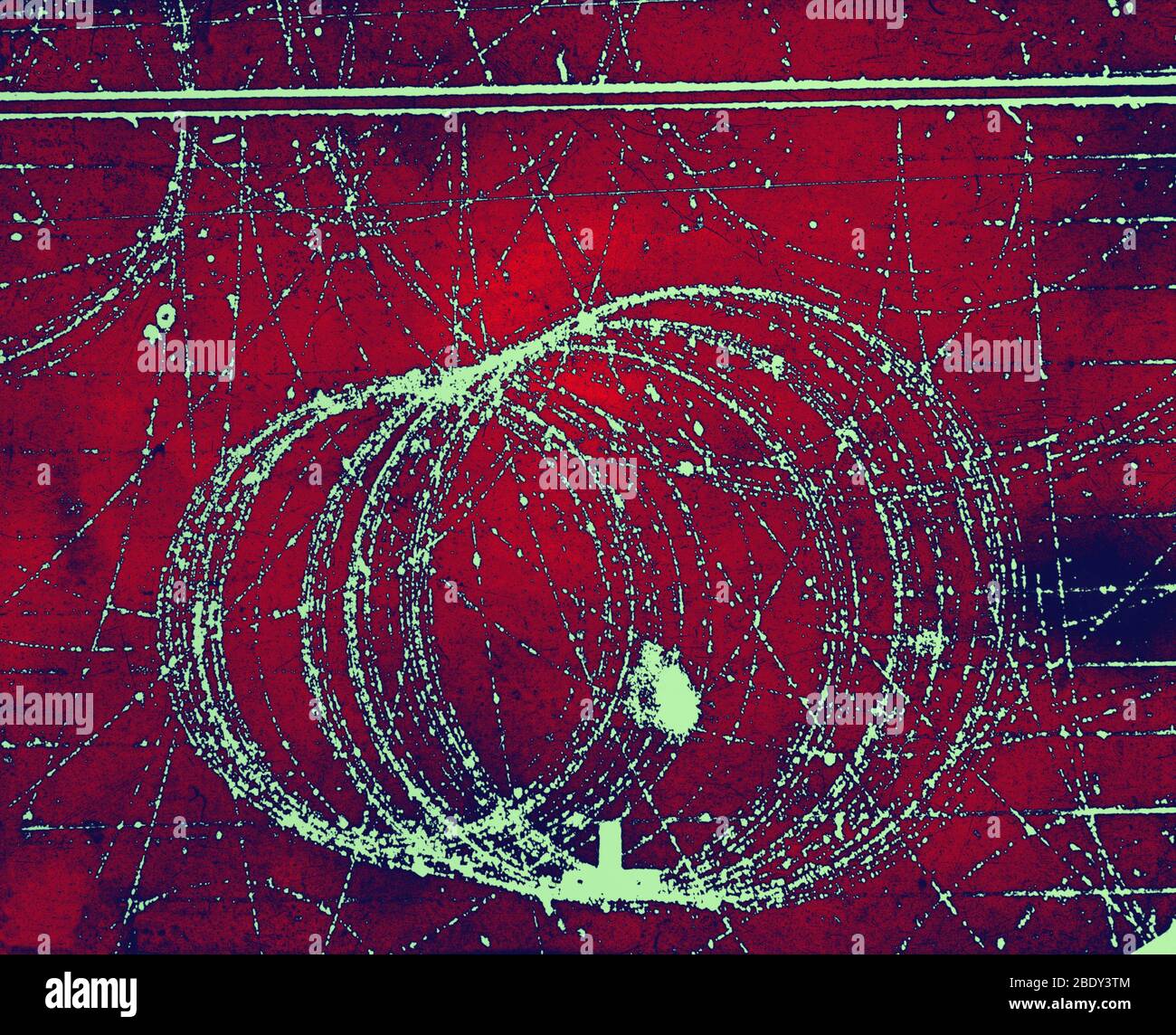 Cloud Chamber Event, Electron and Positron Stock Photo - Alamy