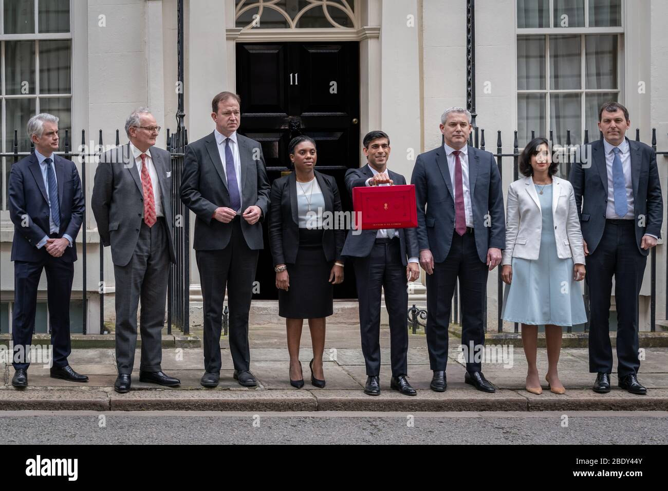 Budget 2020: Chancellor Rishi Sunak poses outside 11 Downing Street ...