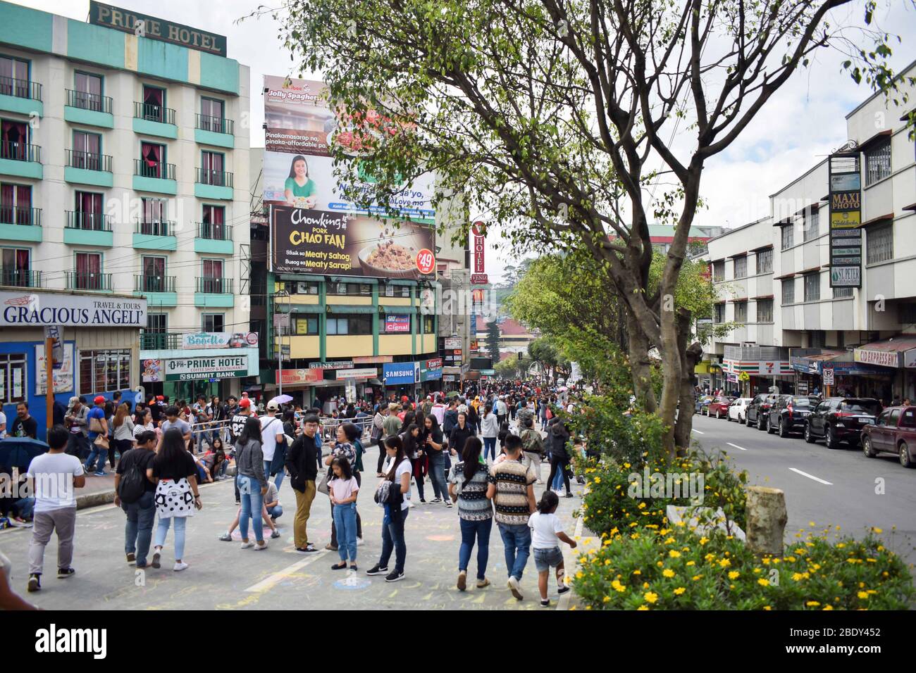 SEPTEMBER 22, 2019-BAGUIO CITY PHILIPPINES: Huge crowd take a stroll ... SEPTEMBER 22, 2019-BAGUIO CITY PHILIPPINES: Huge crowd take a stroll ...