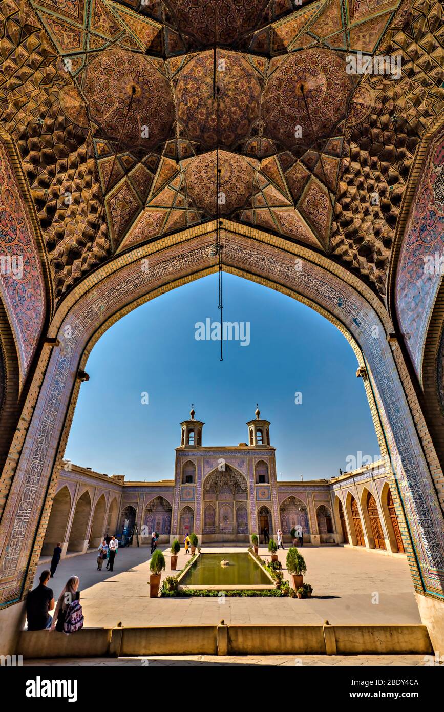 Nasir-ol-molk Mosque or Pink Mosque in Shiraz, Iran Stock Photo - Alamy