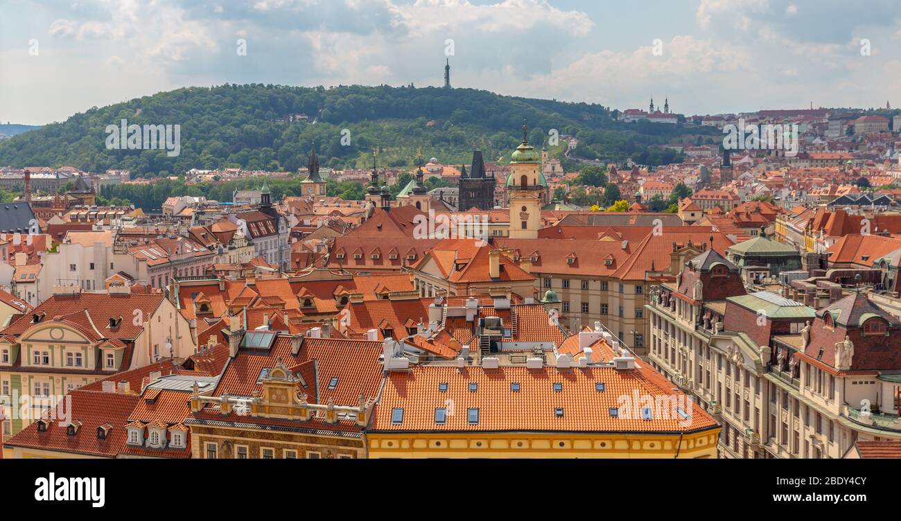 Aerial view Of Prague, Czech Republic / Panorama Of Old Town In Prague ...