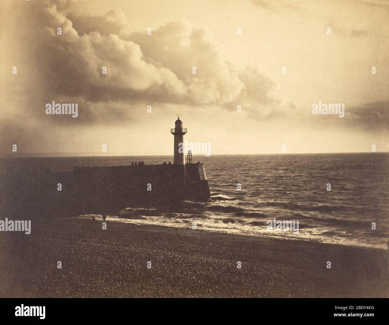 Lighthouse and Jetty, Le Havre, 1857 Stock Photo - Alamy