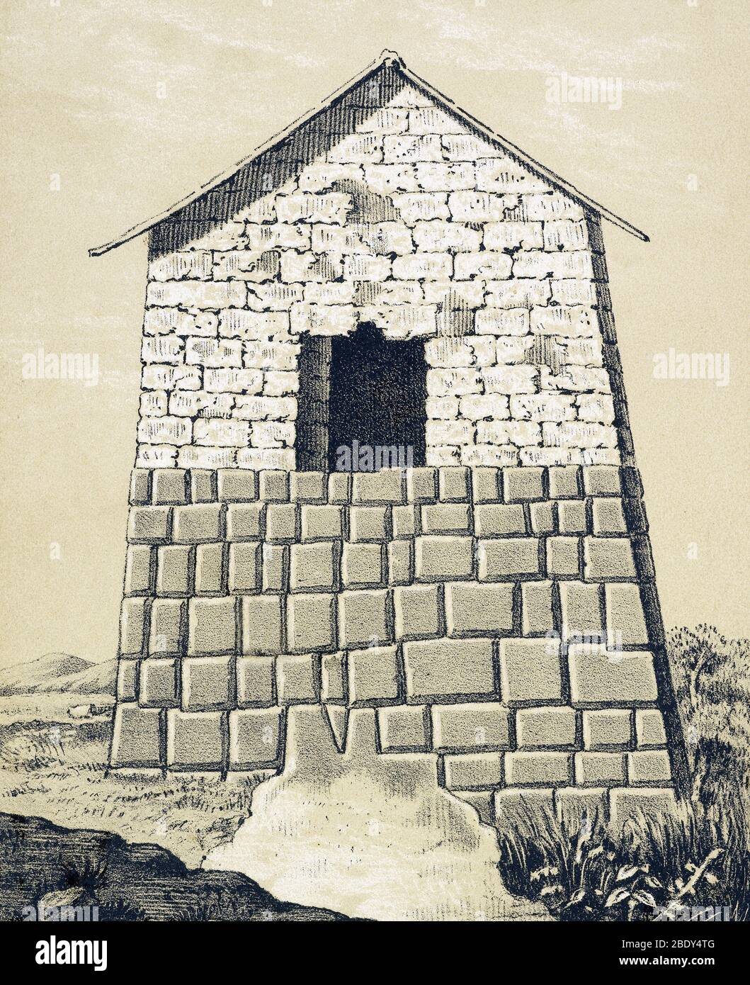 Modern House Built on Inca Ruins, 1870s Stock Photo - Alamy