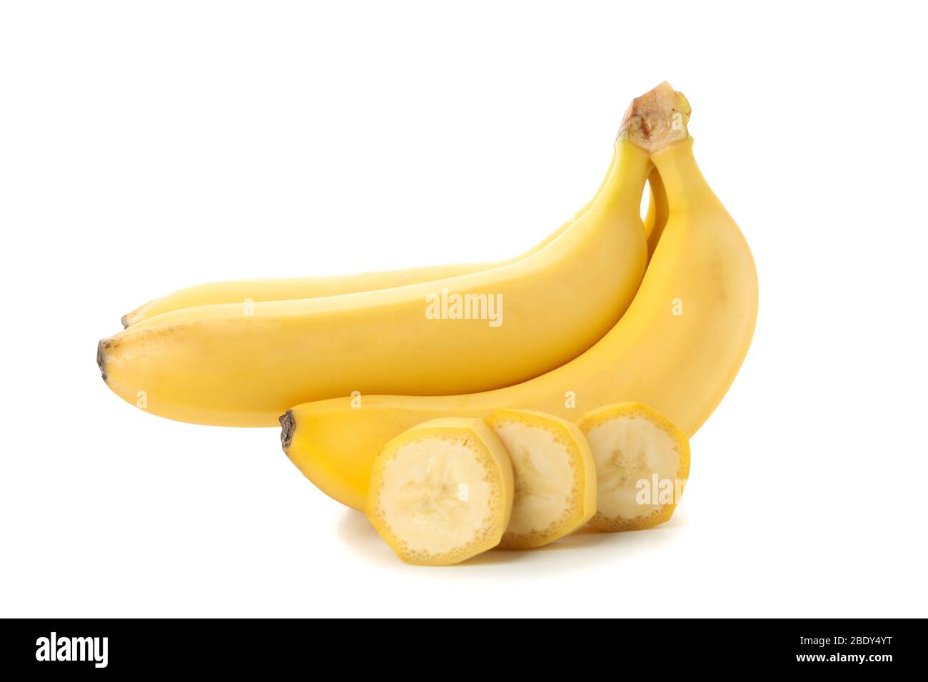 Banana cluster isolated on white background. Fresh fruit Stock Photo ...