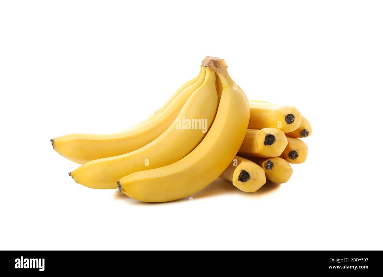 Banana cluster isolated on white background. Fresh fruit Stock Photo ...