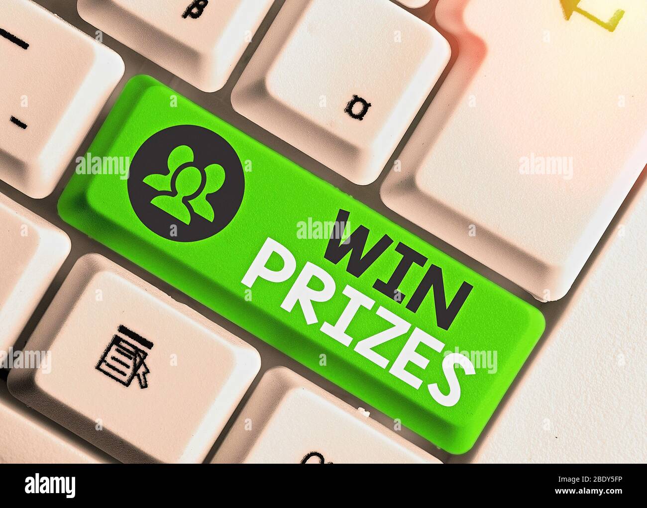Conceptual hand writing showing Win Prizes. Concept meaning something ...