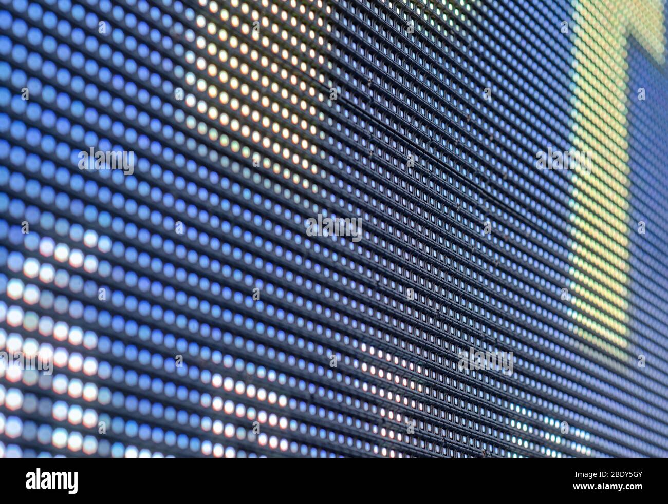 Street LED information screen close-up. LED panel. Lots of leds on ...