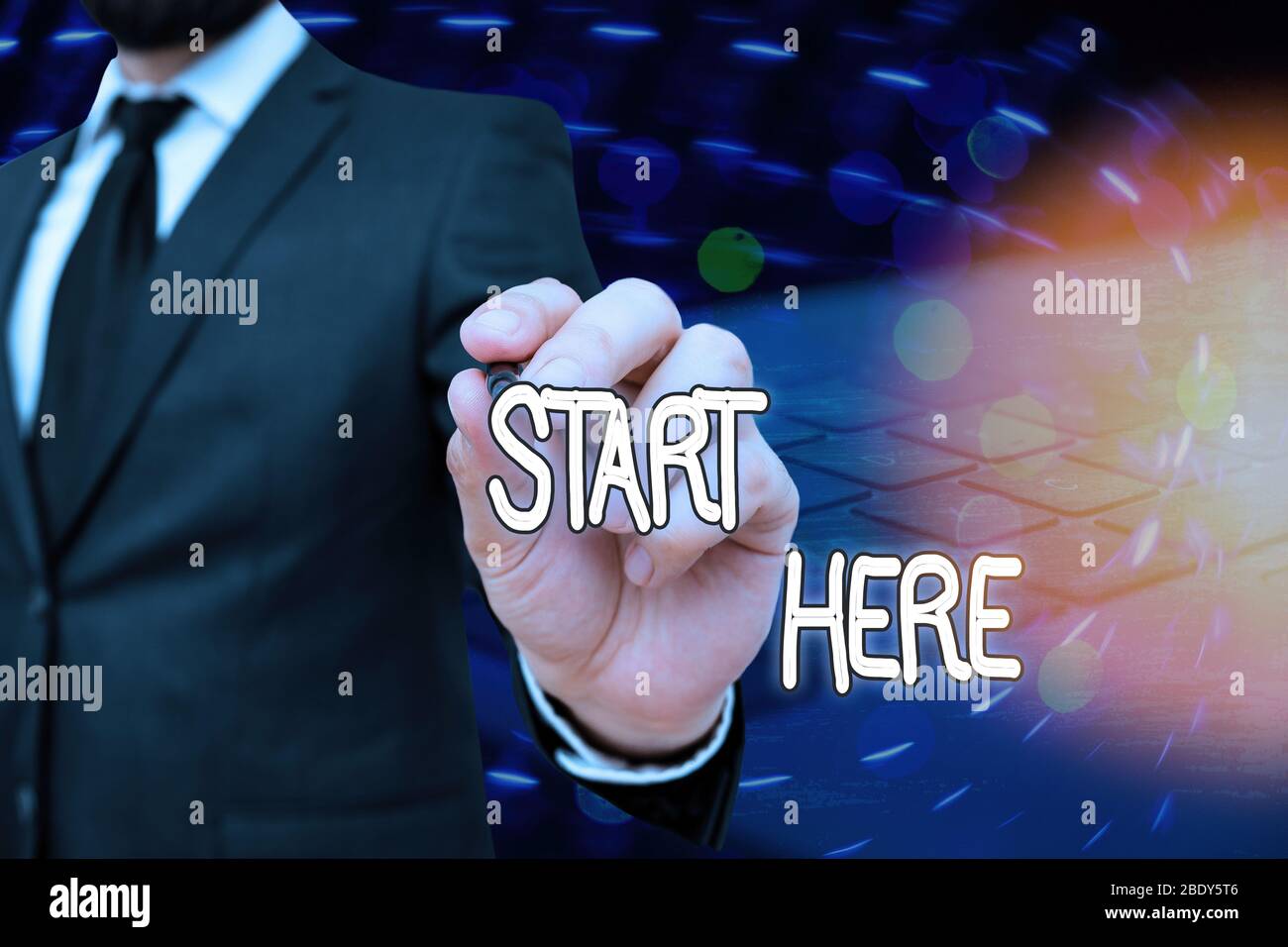 Word writing text Start Here. Business photo showcasing telling someone ...