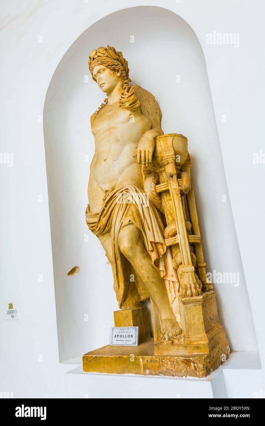 Roman statue of Apollo (second century). Bardo National Museum. Tunis ...