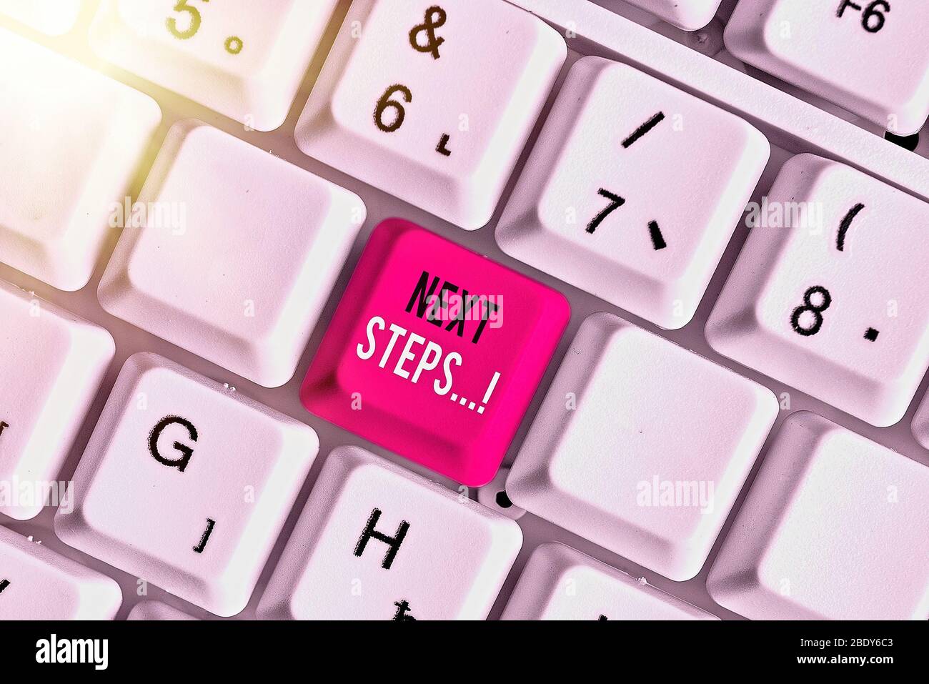 Writing note showing Next Steps. Business concept for something you do ...