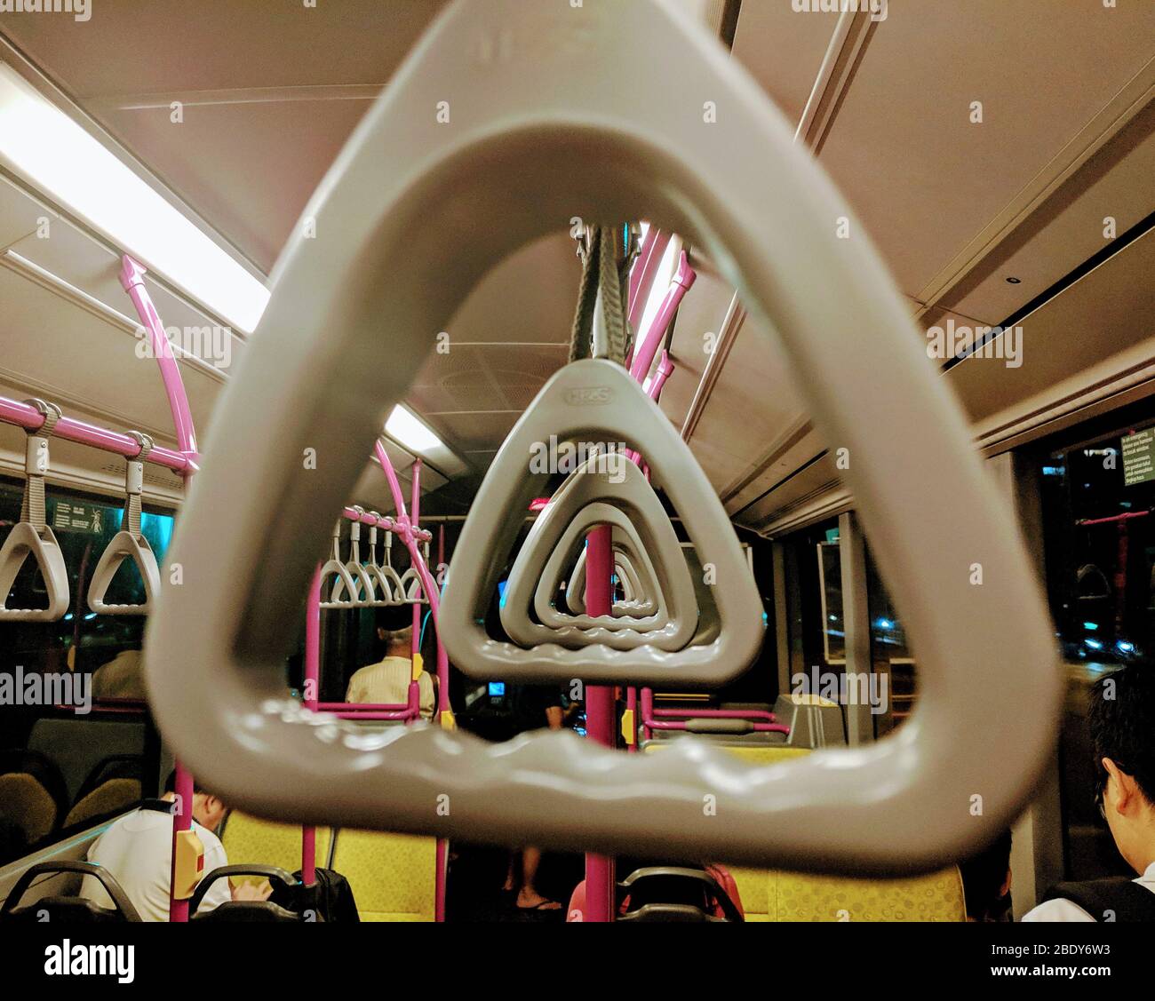 May 12, 2019-SINGAPORE, SINGAPORE : Gray Handle loop of a public ...