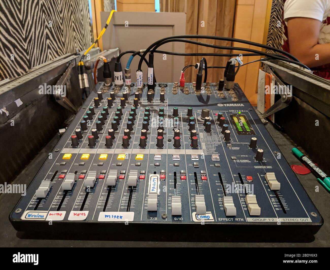 Audio controls buttons of electroacoustics Stock Photo - Alamy